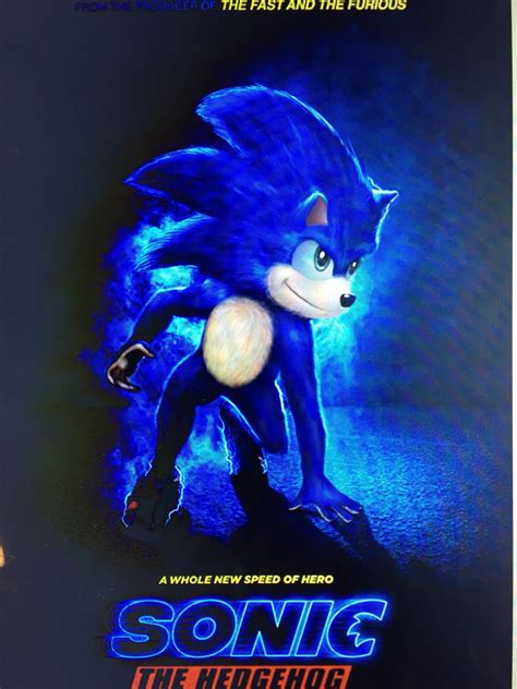 New Sonic Character Design Sonic The Hedgehog Movie Poster 2020