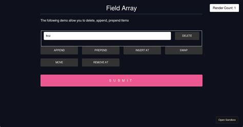 react hook form usefieldarray codesandbox