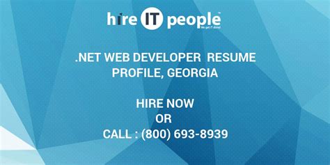 web developer resume profile georgia hire it people we get it