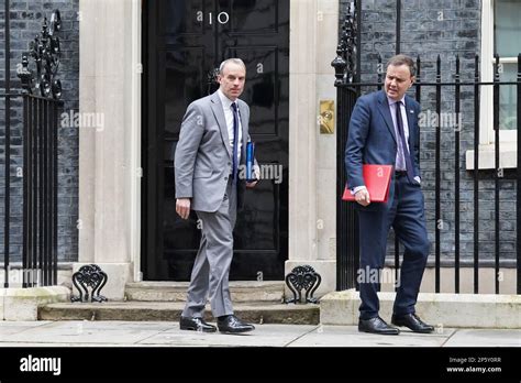 Deputy Prime Minister Dominic Raab Left And Greg Hands Chairman Of
