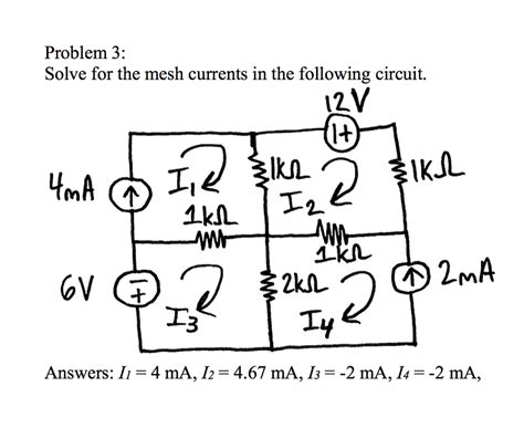 solved solve for the mesh currents in the following circuit