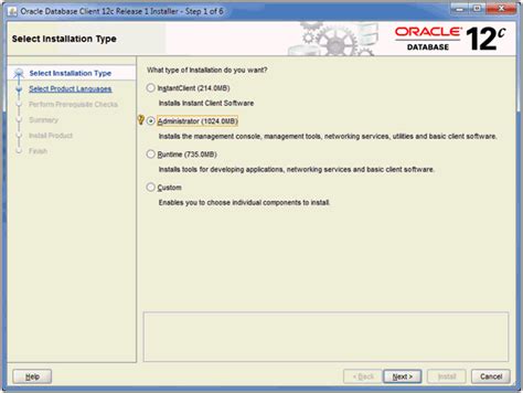 installing the oracle database client