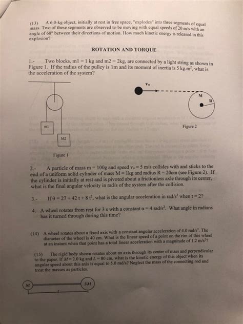 solved 13 a 6 0 kg object initially at rest in free sp