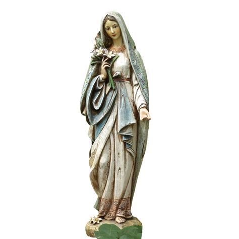 Buy Blessed Virgin Mary Mother Madonna Lilies Garden Statue Online At