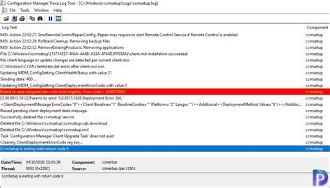 failed to read assigned site code from registry error code 0x80070002