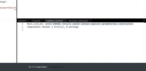 c error cs0568 structs cannot contain explicit parameterless