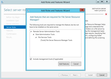 como instalar file server resource manager en cluster windows server