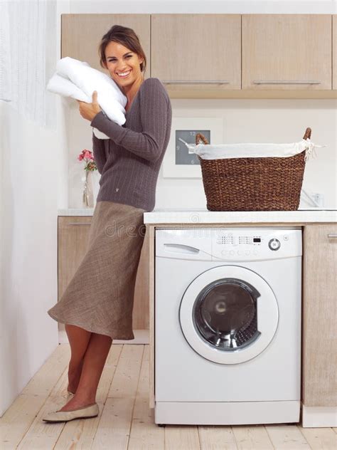 Girl In The Laundry Room Asm Stock Image Image Of Interior Alone