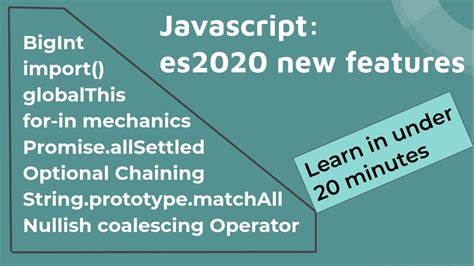 javascript es2020 all new features with examples and demo youtube