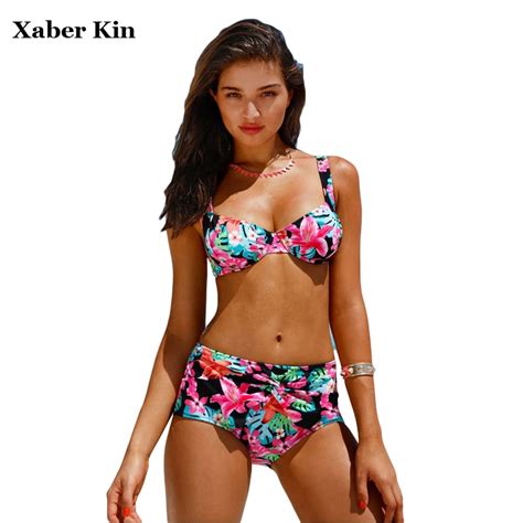 Sexy Brazilian Bikini Set Women Floral Print Swimwear Push Up