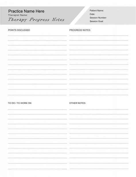 Therapy Progress Notes And Goals Editable Pdf Template