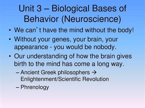 Unit 3 Biological Bases Of Behavior Neuroscience Ppt Download
