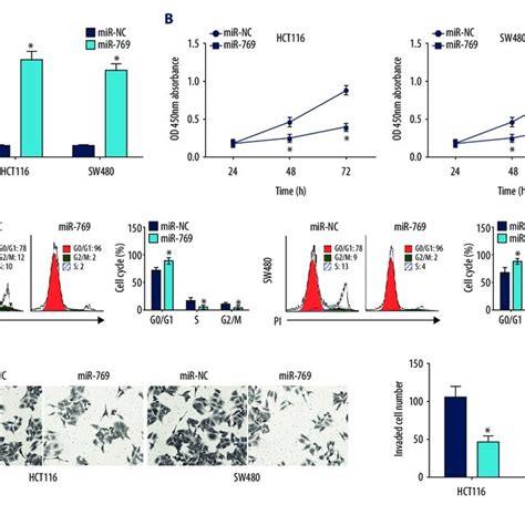 Mir 769 Overexpression Suppressed Colorectal Cancer Crc Cell
