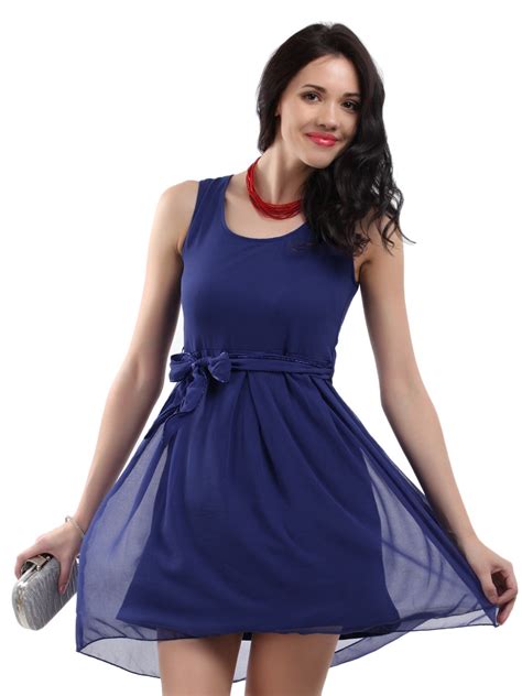 Buy The Vanca Women Blue Georgette Dress Dresses For Women 106215