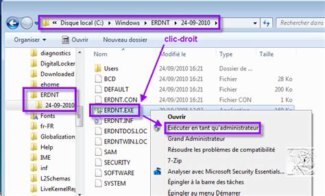 restaurer une sauvegarde de la base de registre avec erunt windows 7