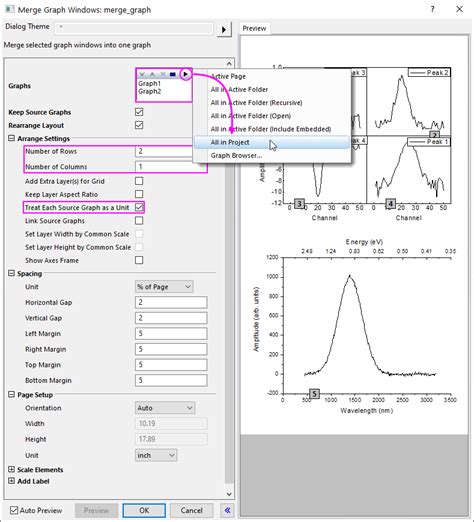 help online tutorials merging and arranging graphs