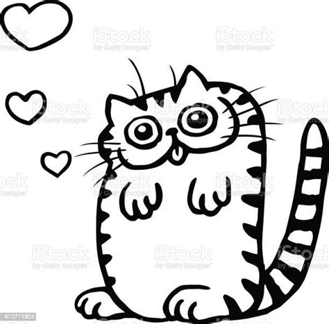 Ilustración De Gato Blanco Y Negro En El Amor Aislados Ilustración De