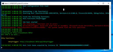 core servicebustrigger could not load file or assembly