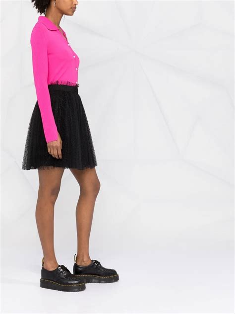 Red Valentino Point Desprit Tulle Pleated Miniskirt Farfetch