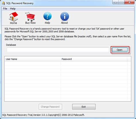 how to recover microsoft sql server database password