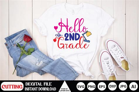 Hello 2nd Grade Svg Cut File Graphic By Rsvgzone · Creative Fabrica