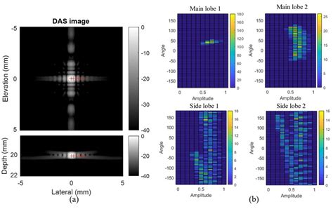 a b mode image reconstructed by das b amplitude angle histogram of