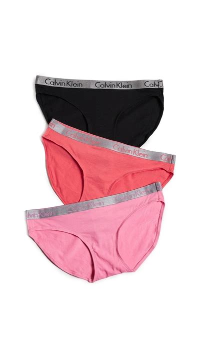 Calvin Klein Underwear Radiant Cotton Bikini 3 Pack In Boudoir Black