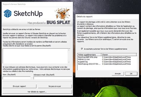 sketchup pro 2022 bugsplat after installing extensions warehouses