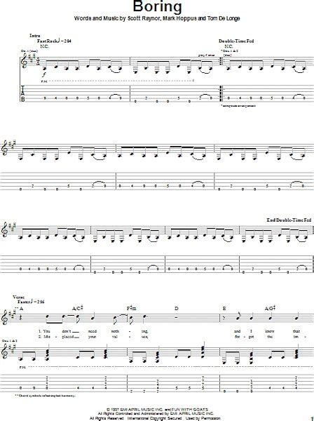 boring guitar tab zzounds
