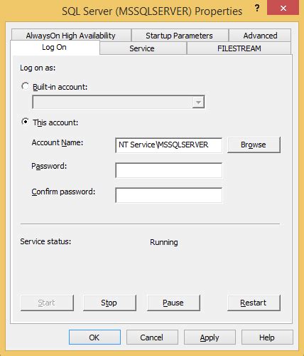 how to find nt service mssqlserver and nt service sqlserveragent