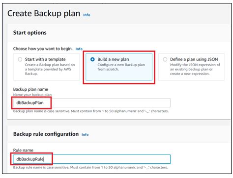 set up scheduled backups for amazon dynamodb using aws backup data