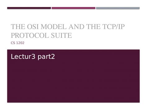 Pptx The Osi Model And The Tcp Ip Protocol Suite Cs 1202 Lectur3