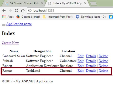 asp mvc crud operation using entity framework without
