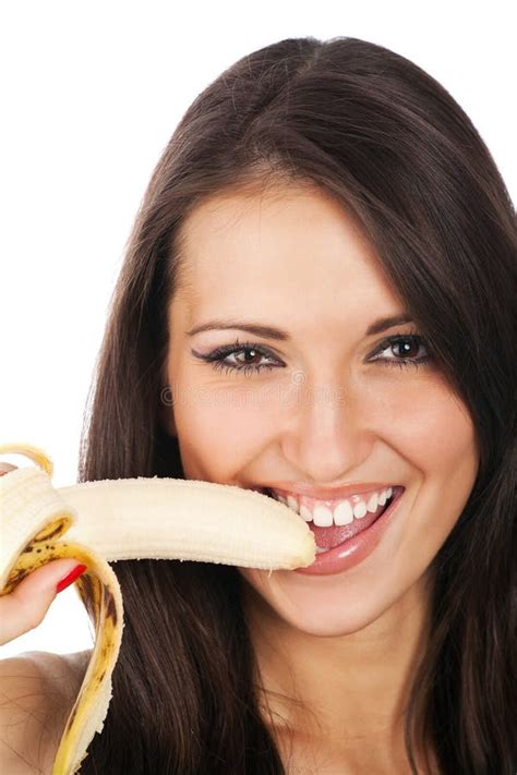Sexy Frau Die Banane Isst Stockfoto Bild Von Profil 57746708
