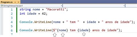 c formatando strings com interpolação de strings