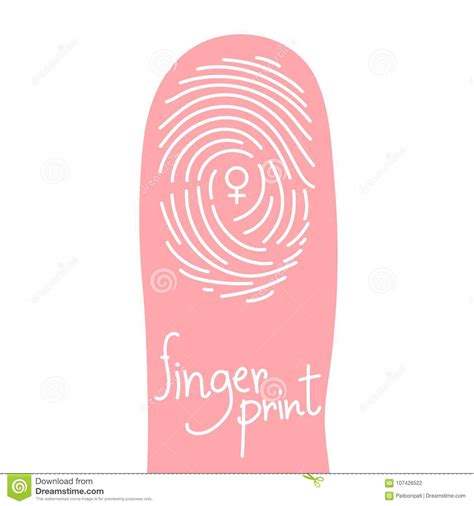 fingerprint scan on finger silhouette set with female