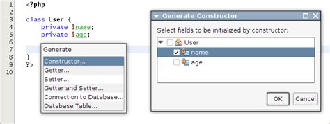 php generate constructor in eclipse pdt stack overflow