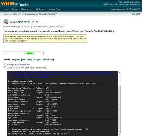 how to upgrade apache with easyapache inmotion hosting