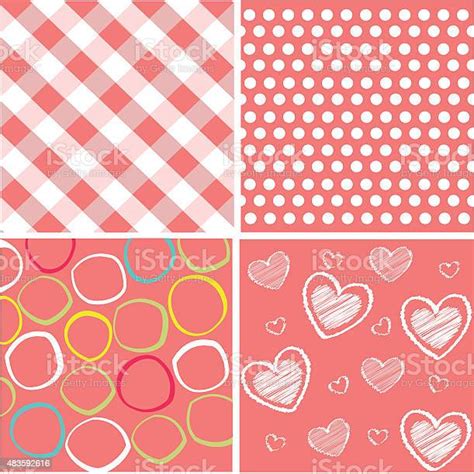 Seamless Patterns With Fabric Texture向量圖形及更多2015年圖片 2015年 兒童 式樣