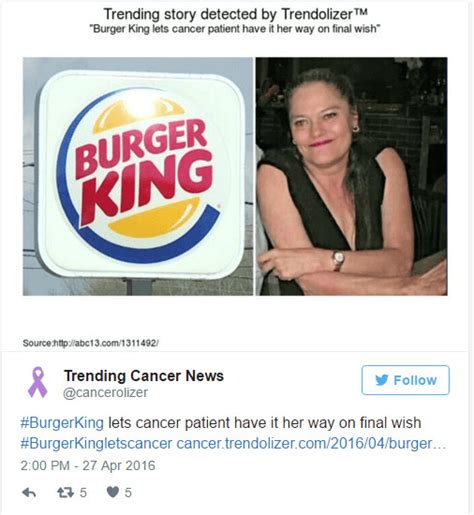 Burger King Grants Dying Womans Whopper Wish