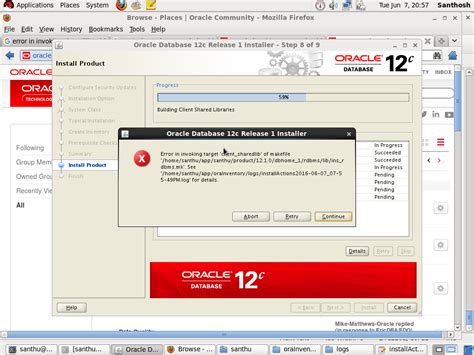 error in invoking target client sharedlib of makefile — oracle tech