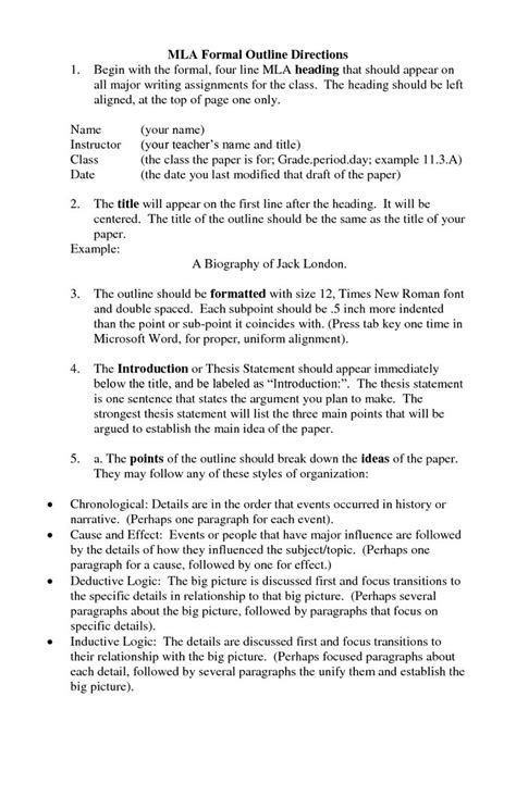 mla style outline format how to write an outline of a research paper