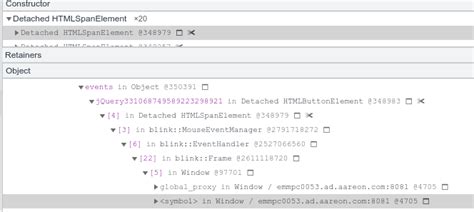 javascript what is internalnode in chrome heap profile stack overflow