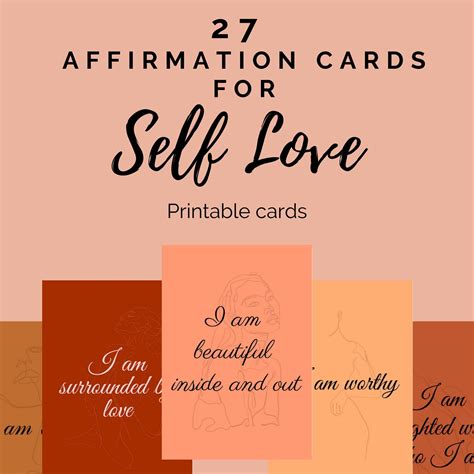 Self Love Affirmations Cards For Self Help 27 Printable Cards Daily