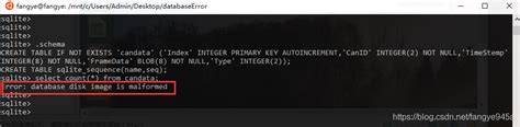 sqlite3数据库提示database disk image is malformed 解决办法 一只竹节虫 博客园
