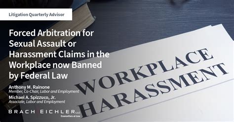 Forced Arbitration For Sexual Assault Or Harassment Claims In The