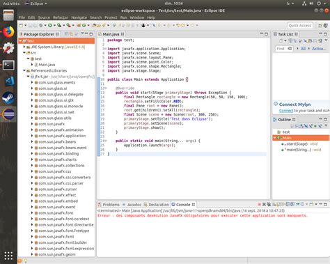 erreur des composants dexécution javafx obli eclipse