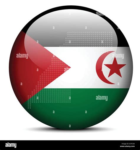 Vector Image Map With Dot Pattern On Flag Button Of Western Sahara