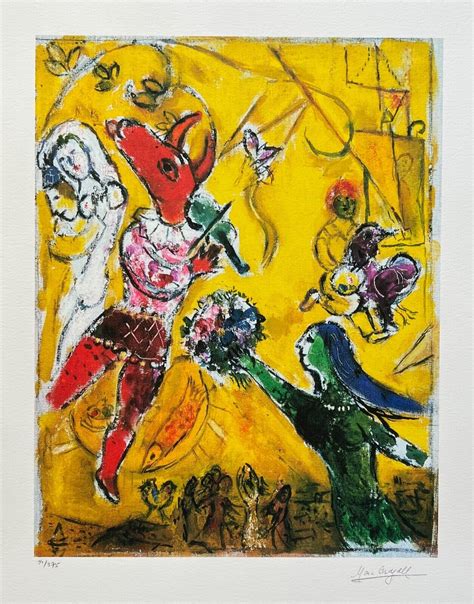 Marc Chagall Dance And The Circus Limited Edition Signed Giclee Art 34 X