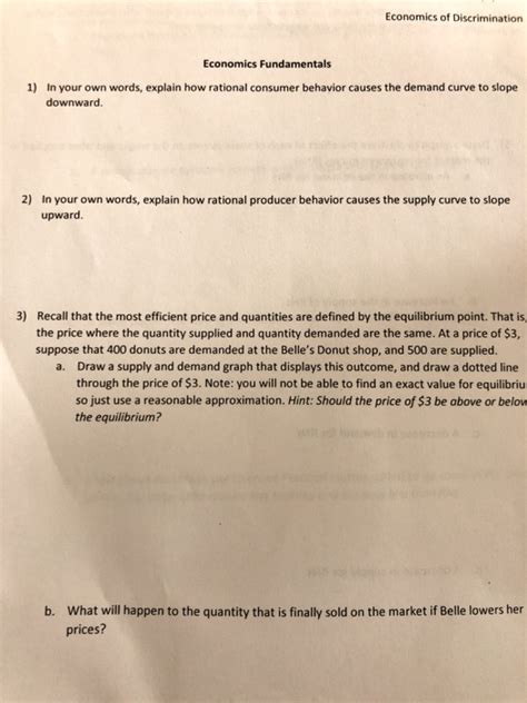 solved economics of discrimination economics fundamentals